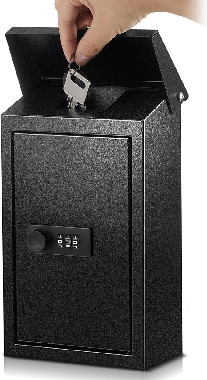 Yaocom Locking Mail Boxes with Combination Lock Outdoor Wall Mount ...