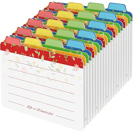 Neando 3 x 5 inches Index Card Dividers with Floral Pattern, The Blank ...
