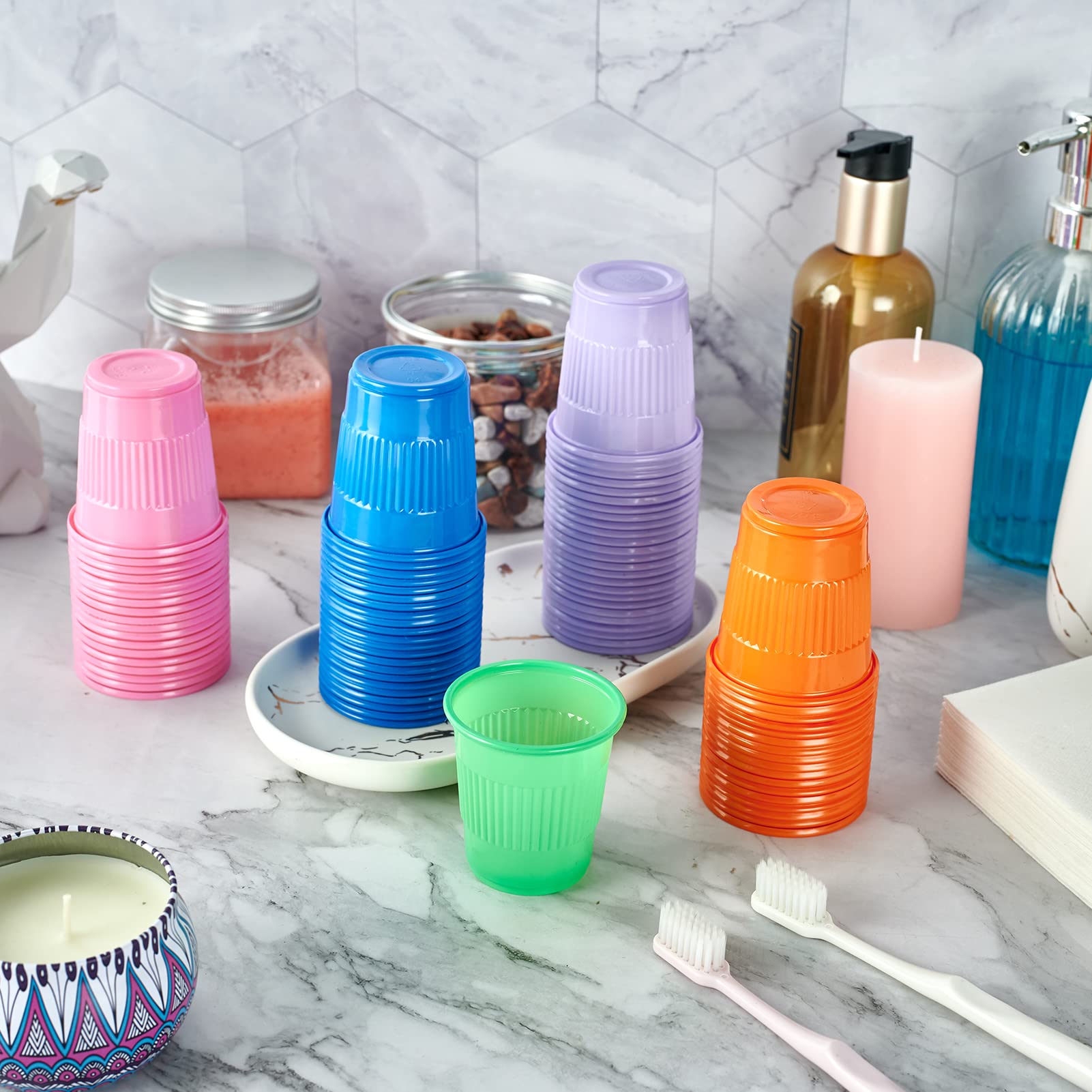 Snapklik.com : 500 Pack 3 Oz Plastic Party Cups, Disposable Bathroom ...