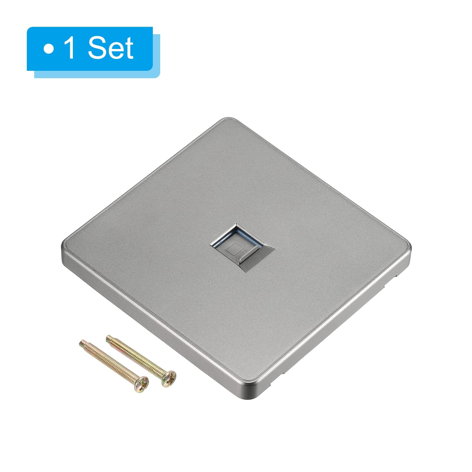 PATIKIL Ethernet Socket Single Port RJ45 CAT6 Wall Plate Silver Grey ...