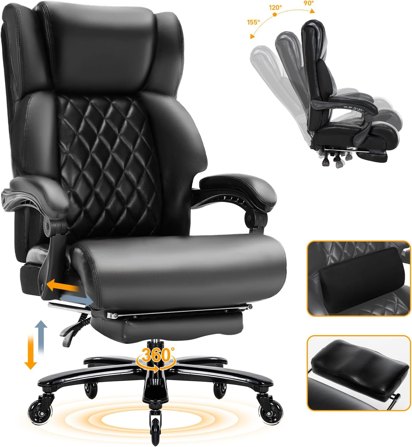Amazon.com: Big and Tall Office Chair for Heavy People, High Back ...