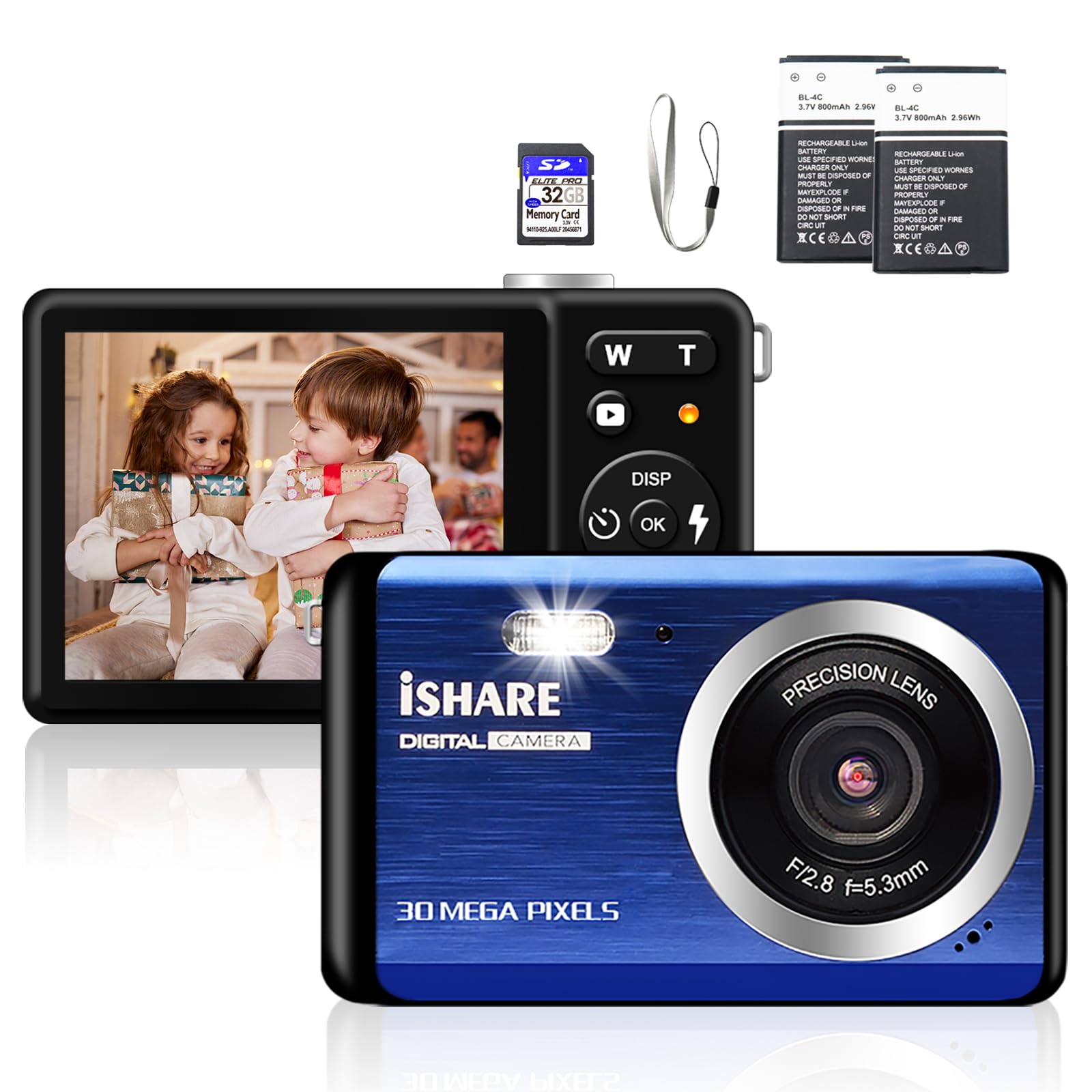 Digital Camera for Photography with 2 Batteries 32G Memory Cards,18X ...