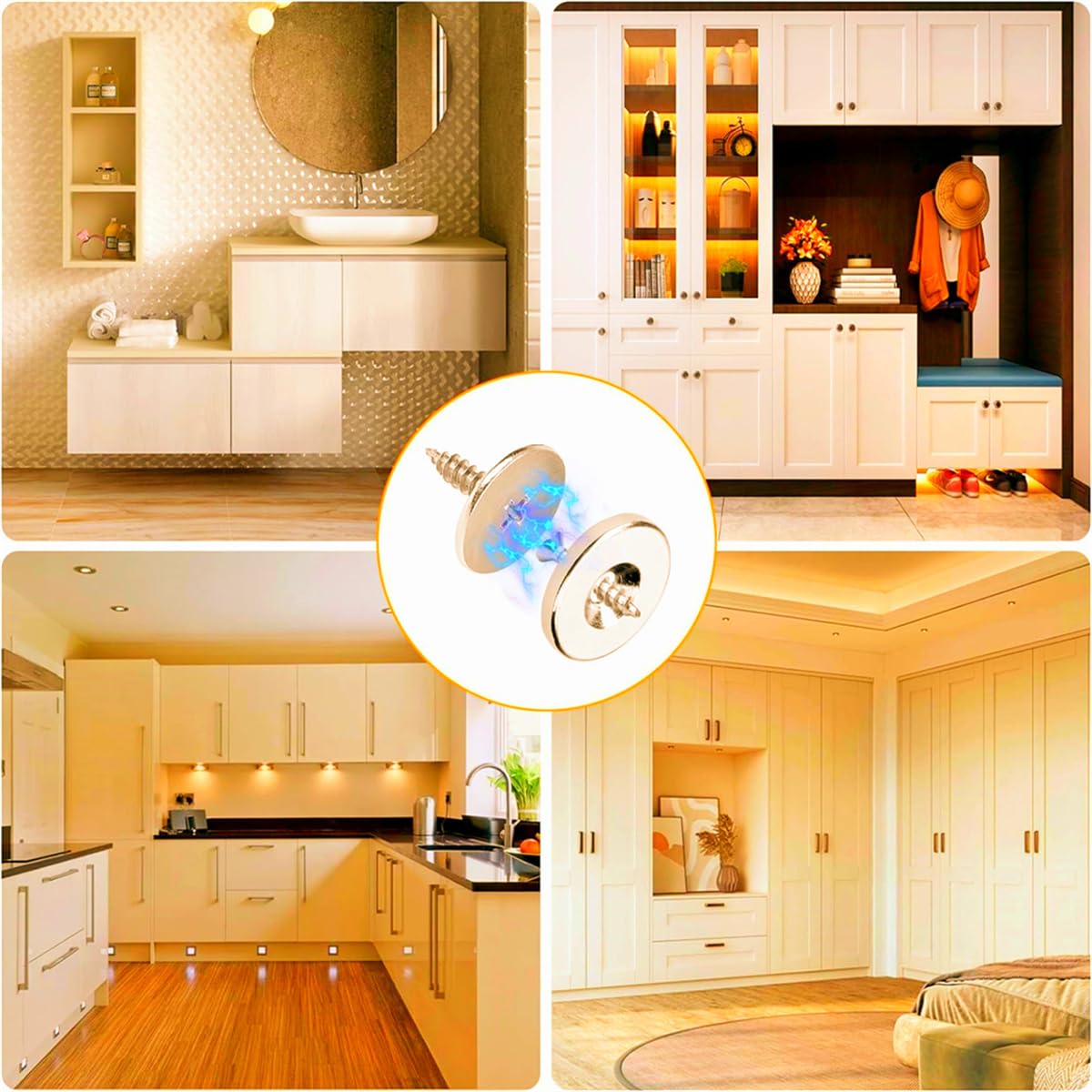 Snapklik.com : 4Pack Magnetic Cabinet Latch Catch Closures, Cabinet ...
