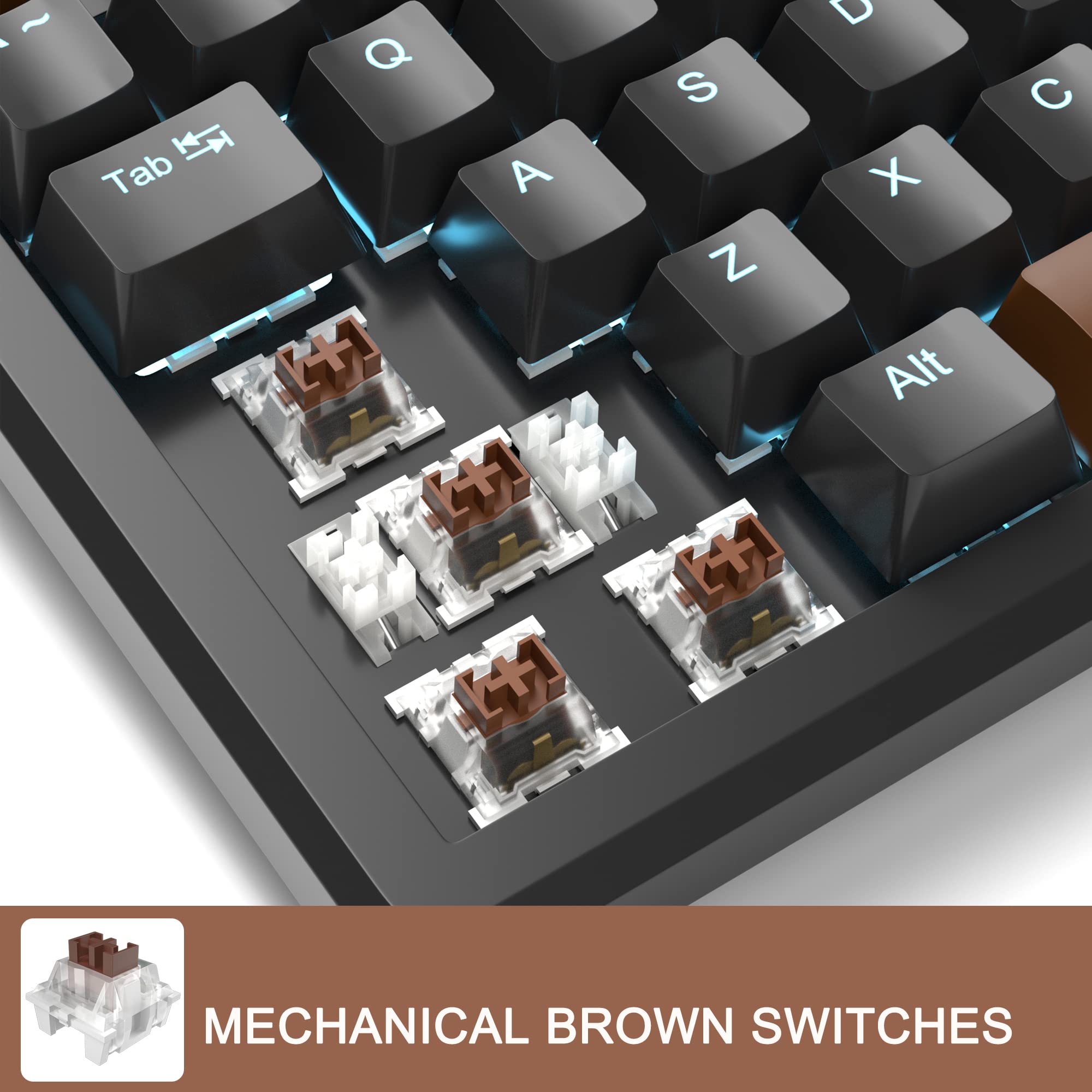 Snapklik.com : MageGee 98 Keys Mechanical Gaming Keyboard, Brown Switch ...