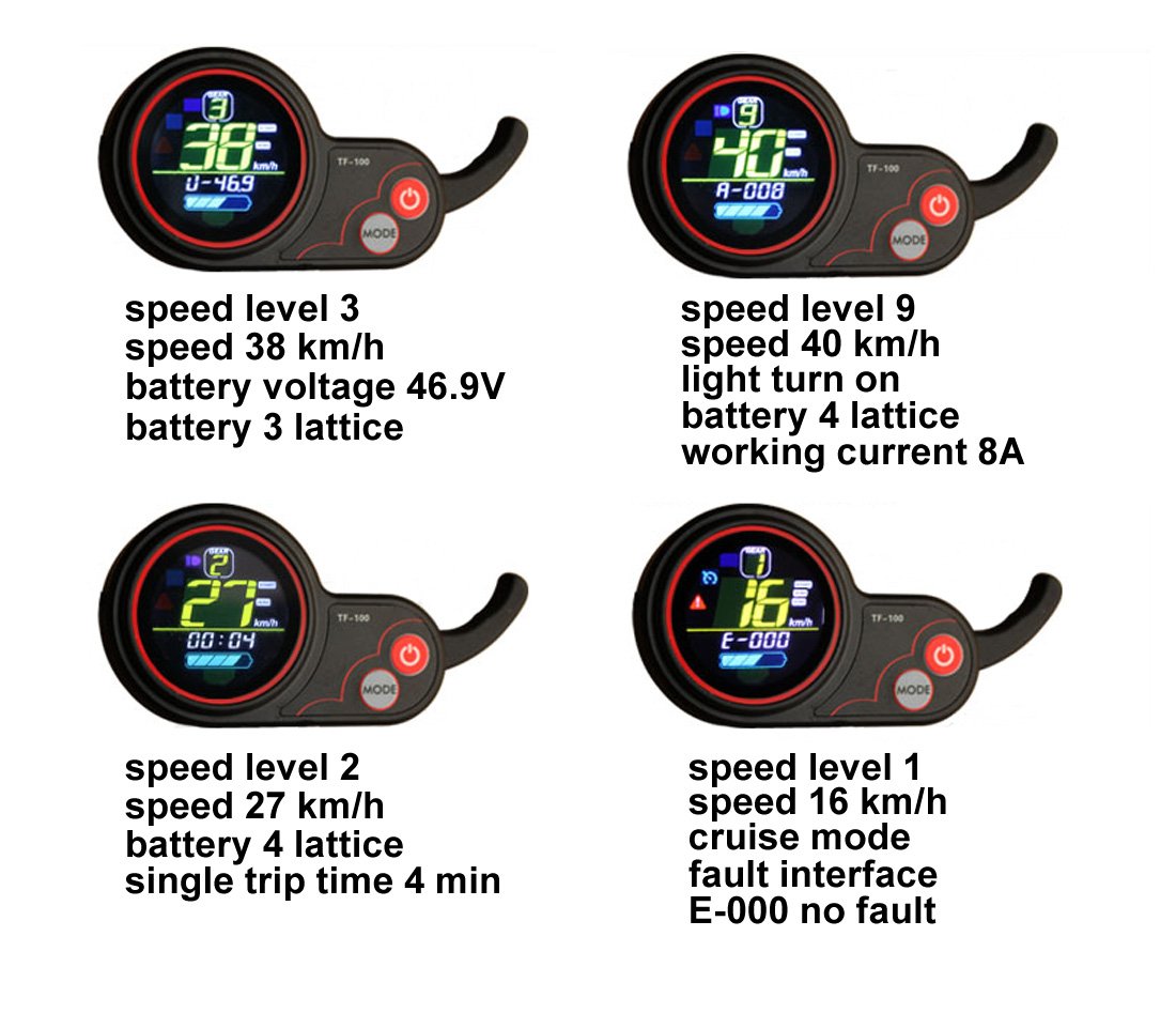Buy Electric Scooter LCD Display with Thumb Throttle Kit 400W ...