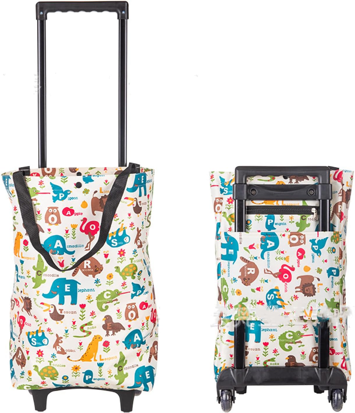 Amazon.com: vivoh Grocery Shopping cart on Wheels, Foldable Grocery ...