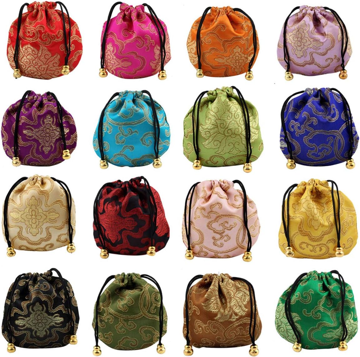 Amazon.com: Lucore Chinese Good Luck and Fortune Text Red Brocade Pouch ...