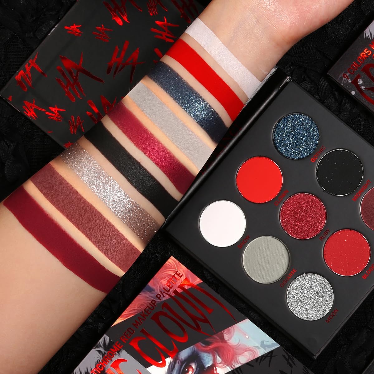 Amazon.com : ecofavor Red Goth Eyeshadow Palette - 9 Colors True Hot ...