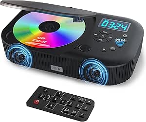 Amazon.com: CD Player Portable,MONODEAL Dual Stereo Speakers Portable ...
