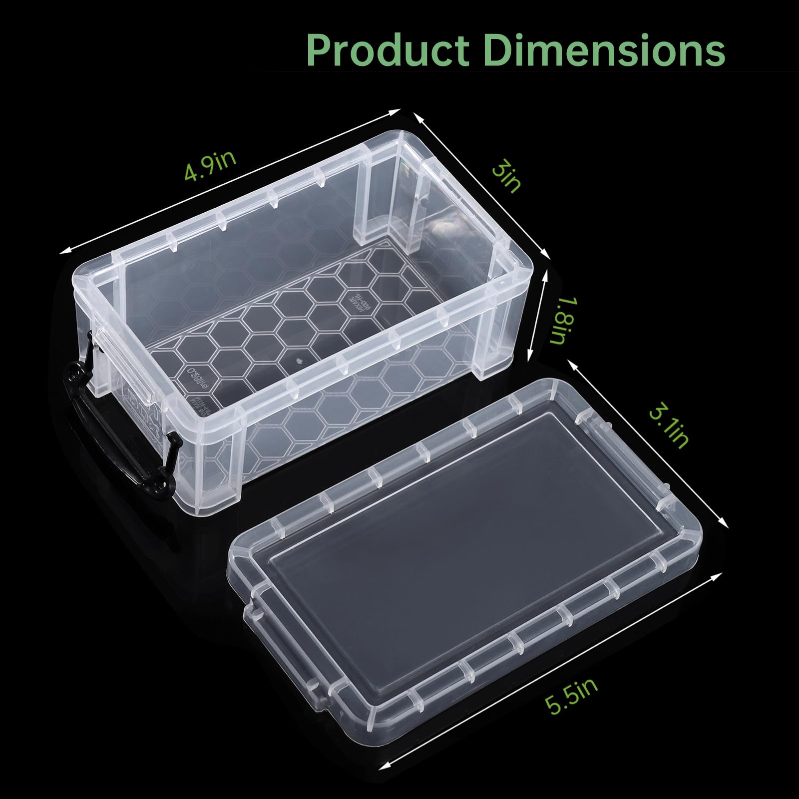 6 Pcs Mini Plastic Boxes, 5.5'' x 3'' x 1.8'' Small Clear Storage ...