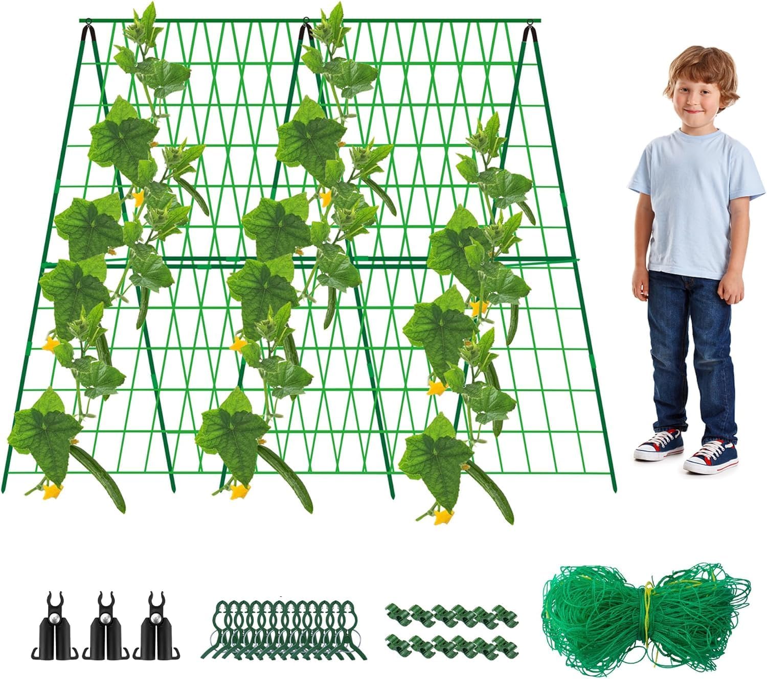 48x48 Inch Garden Cucumber Trellis - A-Frame Climbing Plant Grow ...