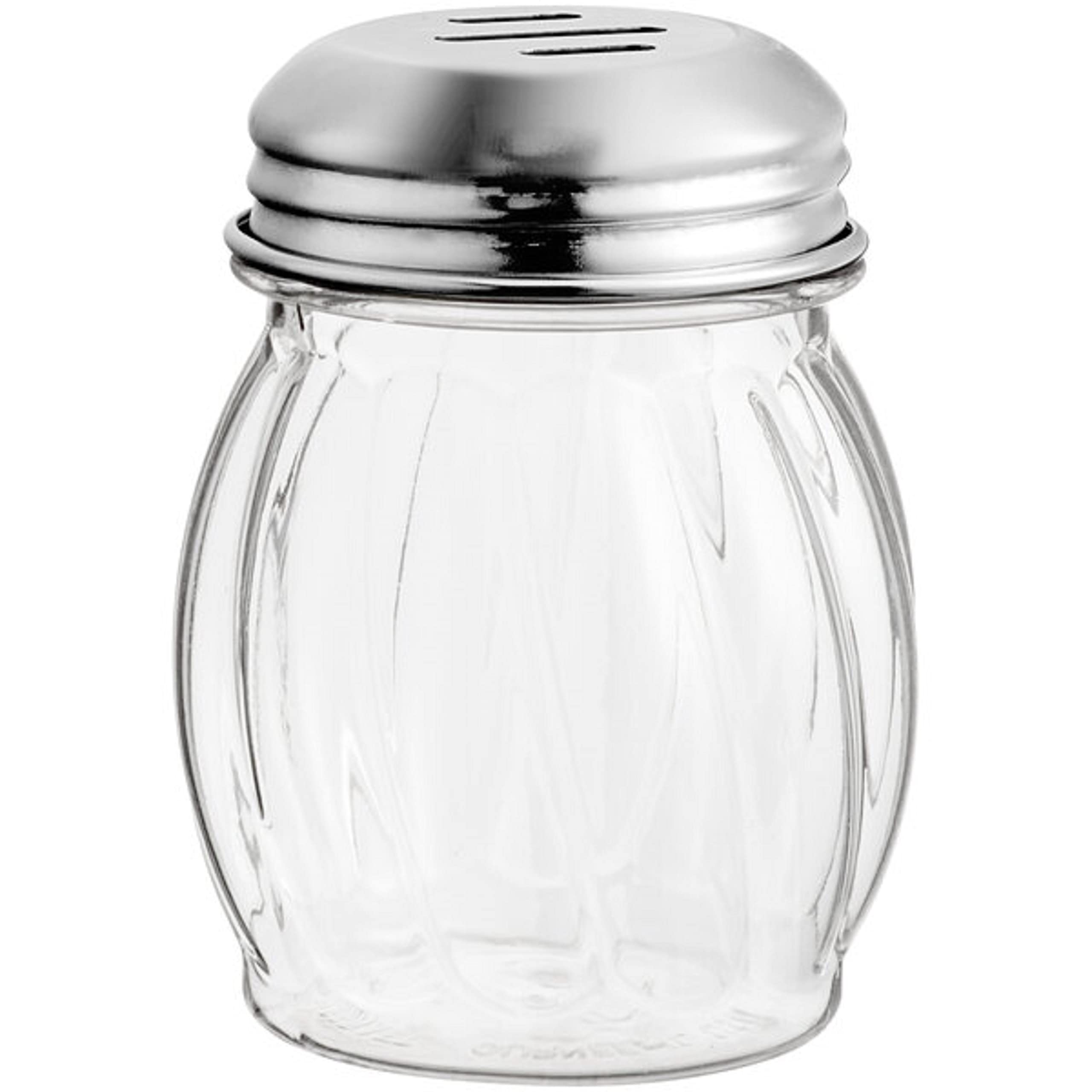 Snapklik.com : 6 Oz Stainless Steel Slotted Swirl Glass Cheese Shaker ...