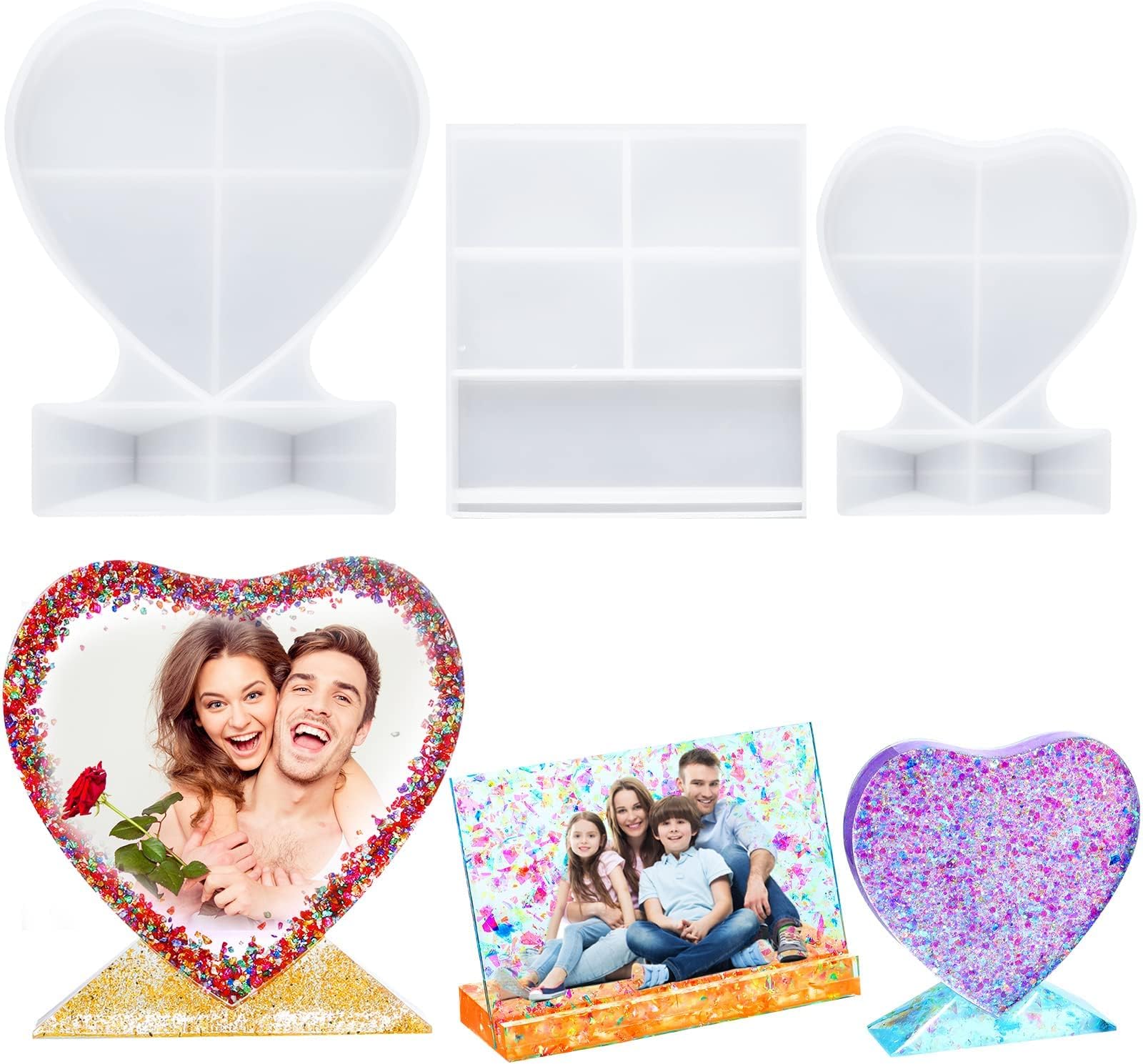 Amazon.com: Large Photo Frame Resin Molds, Heart Shape Silicone Molds ...