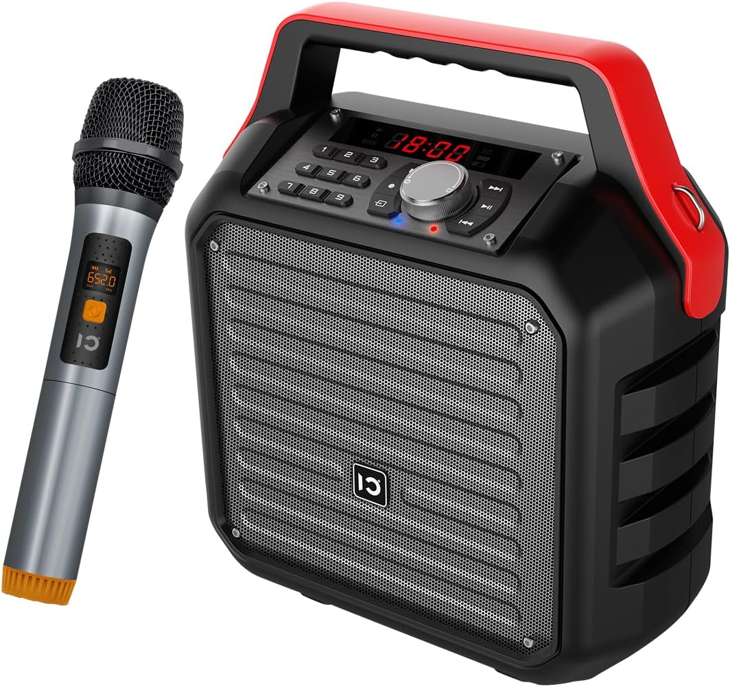 SHIDU Altavoces Bluetooth con micrófono de mano portátil sistema PA ...