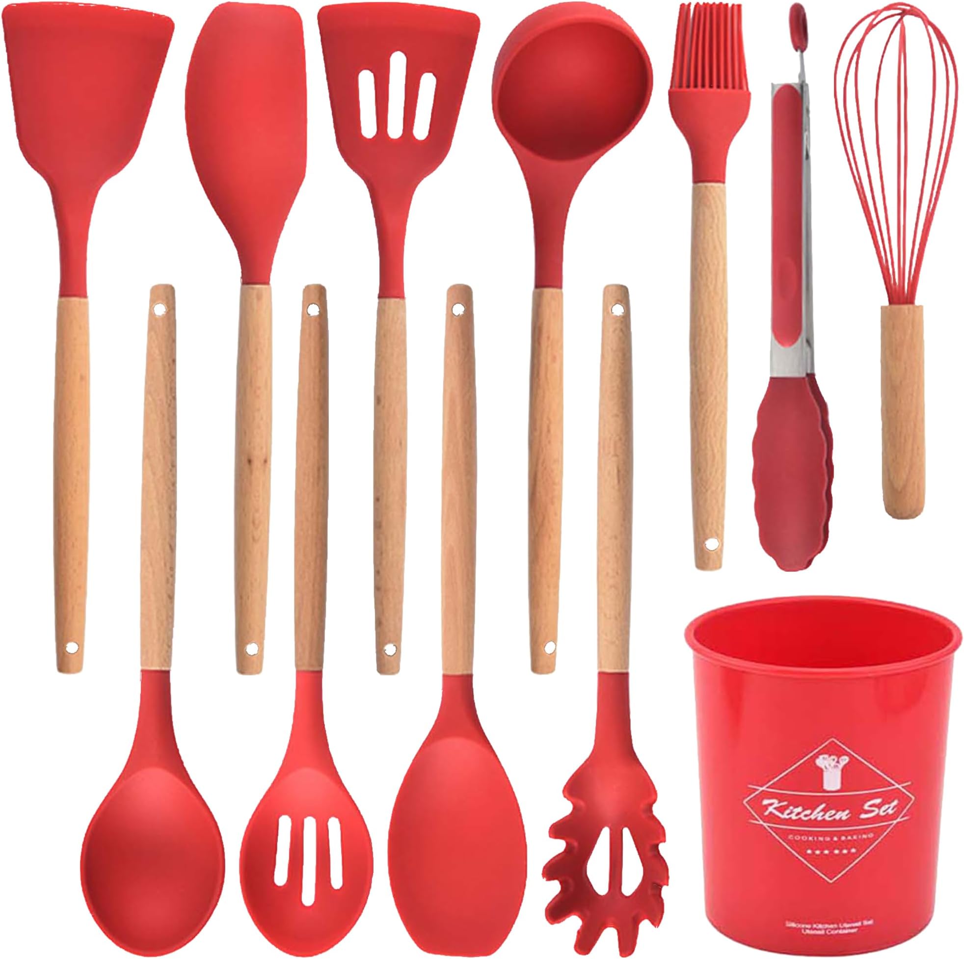 Amazon.com: Pranski Kitchen Utensils Set-12 Pieces Silicone Cooking ...