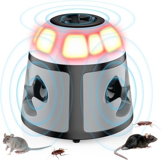 Mouse Repellent, 4-in-1 Mice Repellent 360° Ultrasonic Mouse Repeller ...
