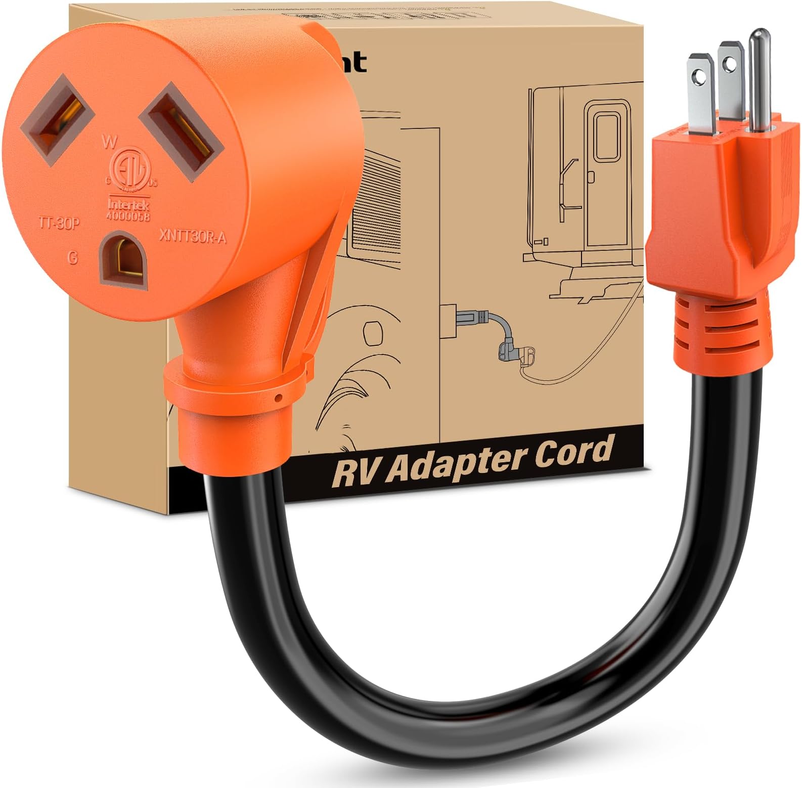 Amazon.com: RV Camper Cord Adapter 15A Male to 30A Female 12inch Power ...