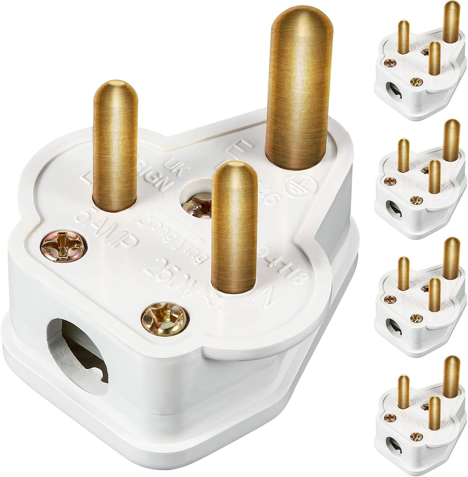 2 Amp Round Pin Plug White - 2APLUGW : Amazon.co.uk: DIY & Tools