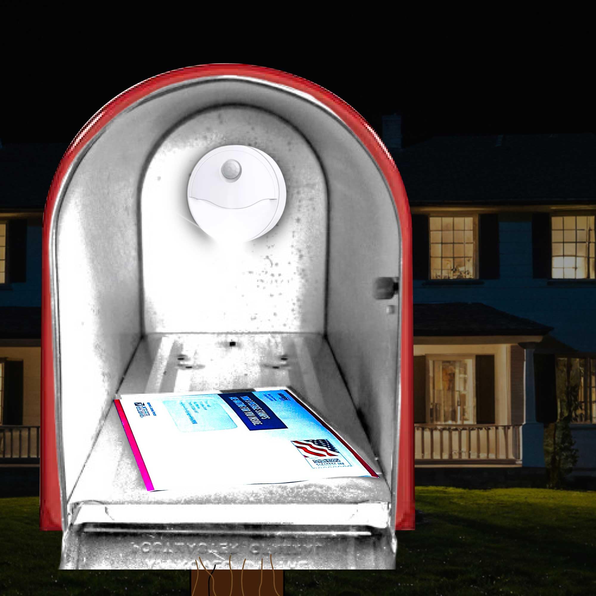 Mailbox LED Light. Motion Activated. Down Light Direction. Cute Smile ...