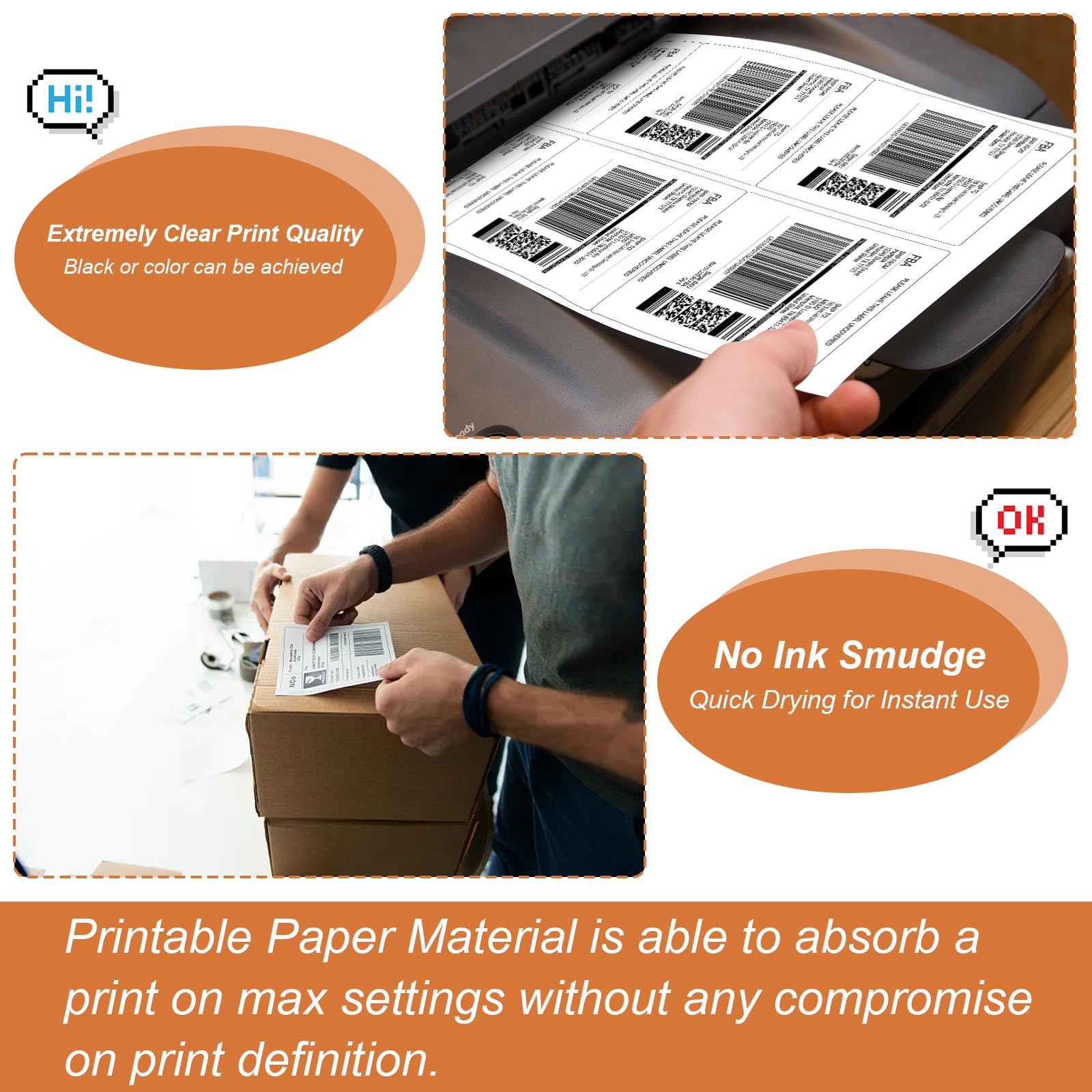 Snapklik.com : 3-1/3" X 4" Shipping Address Label 250 Sheets, Laser ...