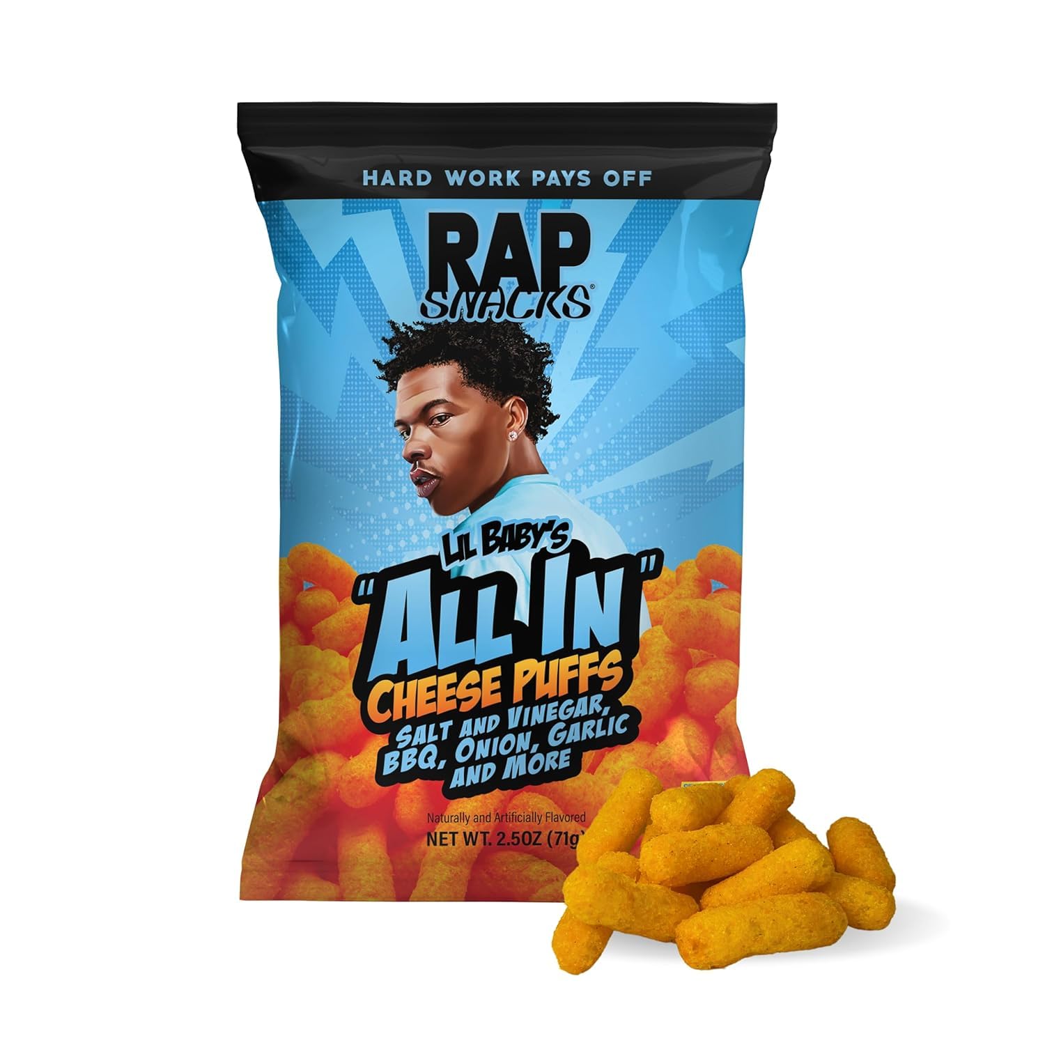Amazon.com: Rap Snacks Lil Baby All In Cheese Puffs 2.5 Oz Bags-Pack of 12