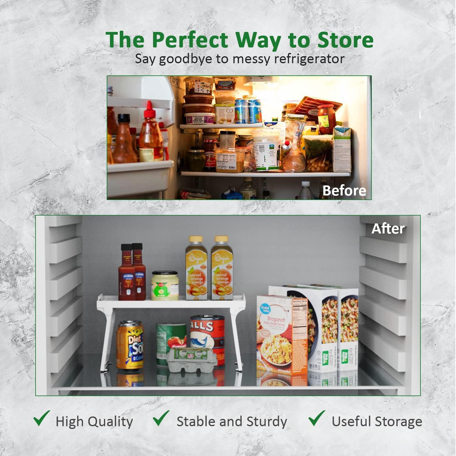 Snapklik.com : Ums Kitchen Cabinet Shelf Organizers, White Plastic ...