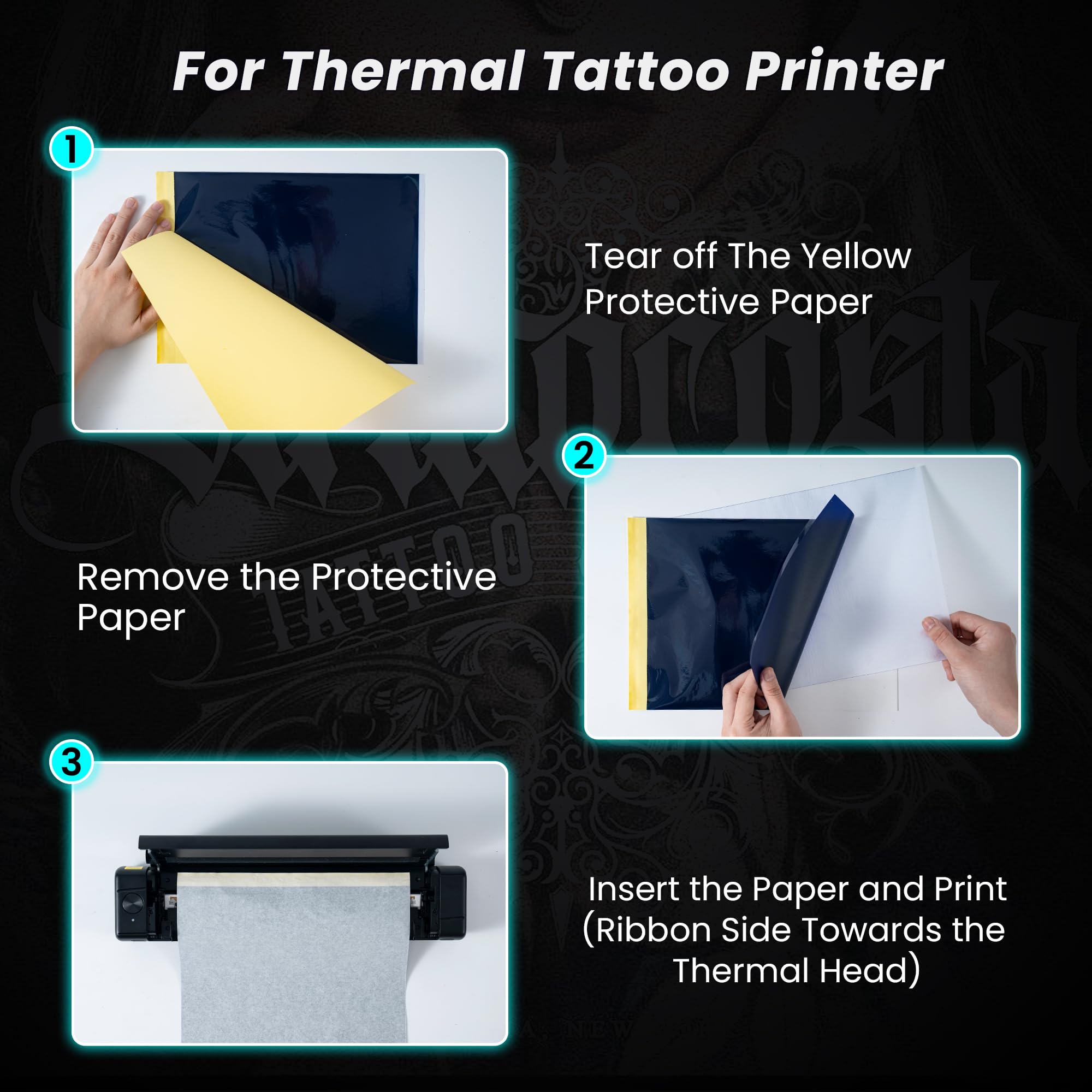 A4 Tattoo Stencil Sheets TATTMUSE Thermal Tattoo Transfer Paper - 35 ...