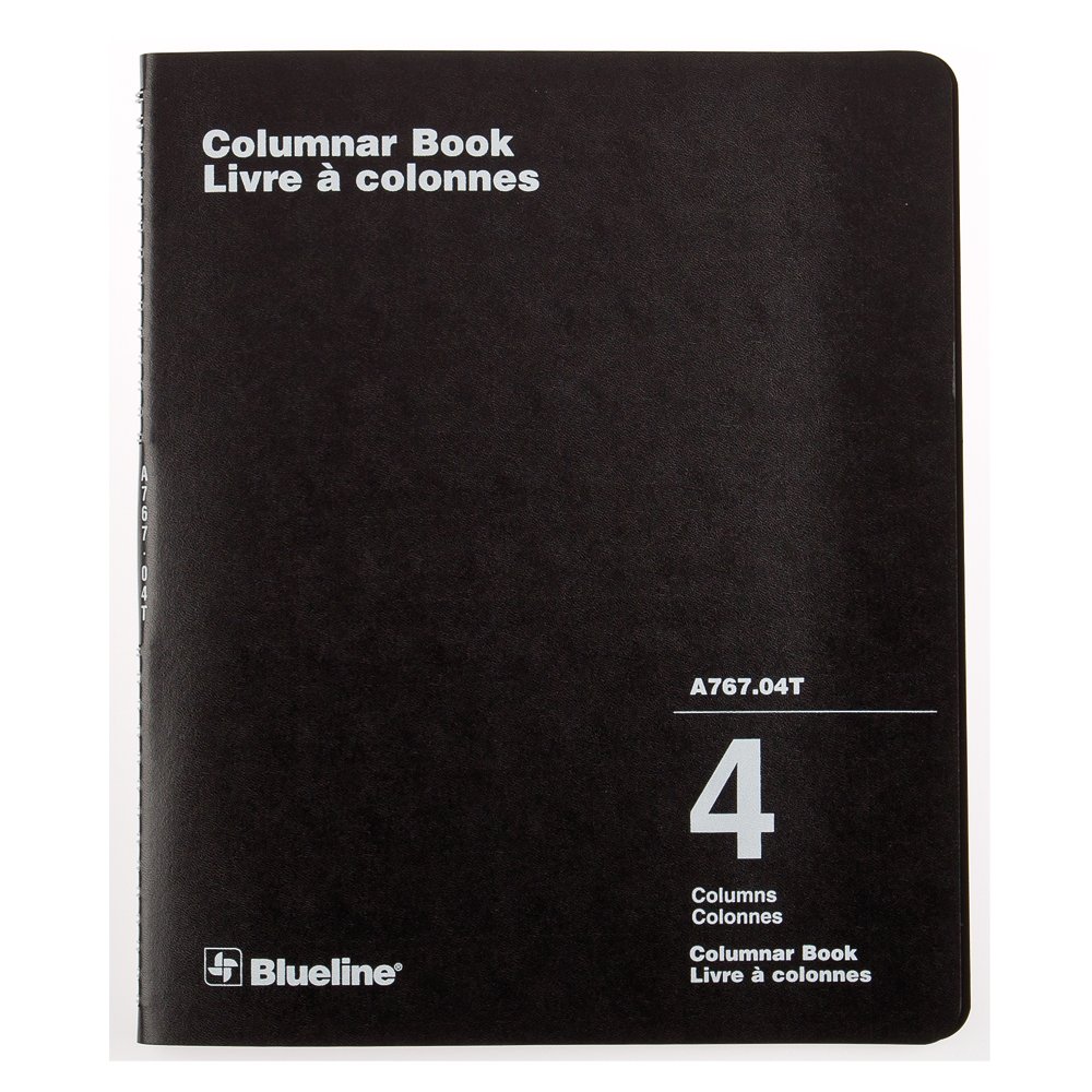 Blueline Columnar Book, Twin-Wire Binding, 4 Columns with Description ...