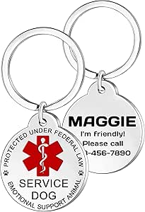 Amazon.com: Kurafeel Custom Service Dog Tags Personalized Service Dog ...