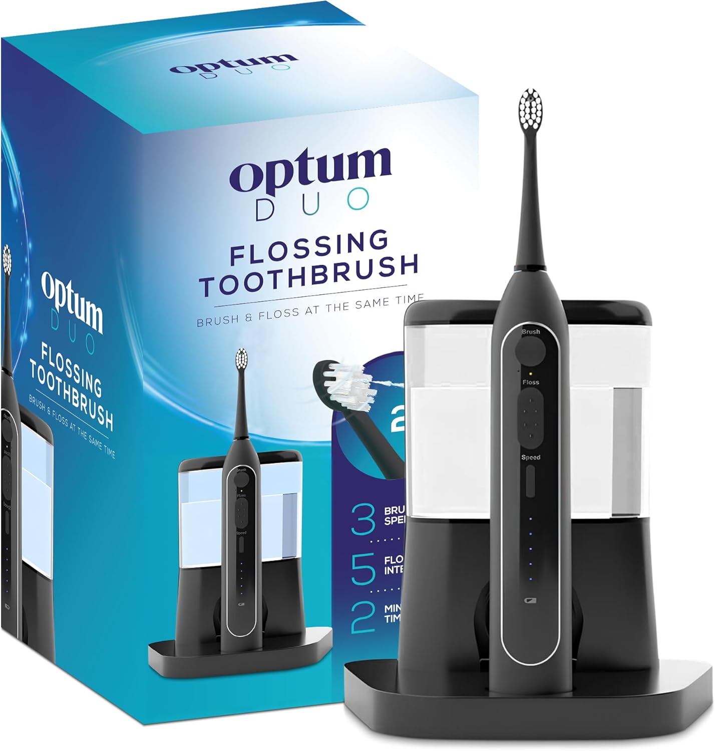 Amazon.com: Optum Duo Flossing Toothbrush 2-in-1 Electric Toothbrush ...