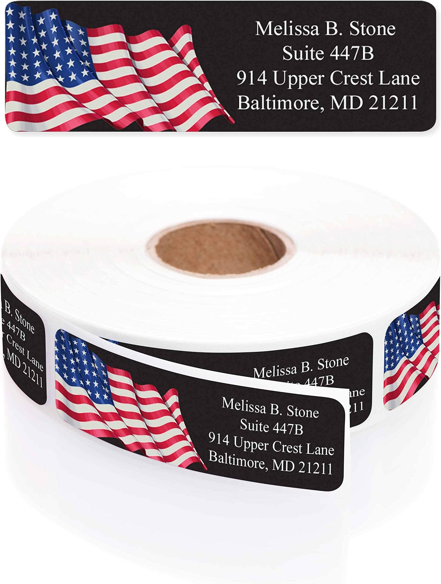 Amazon.com : American Flag Address Label - Customized Return Address ...