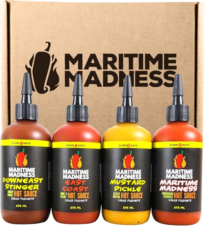 Maritime Madness Classic Hot Sauce Box, Maritime Madness, 4 x 275ml ...