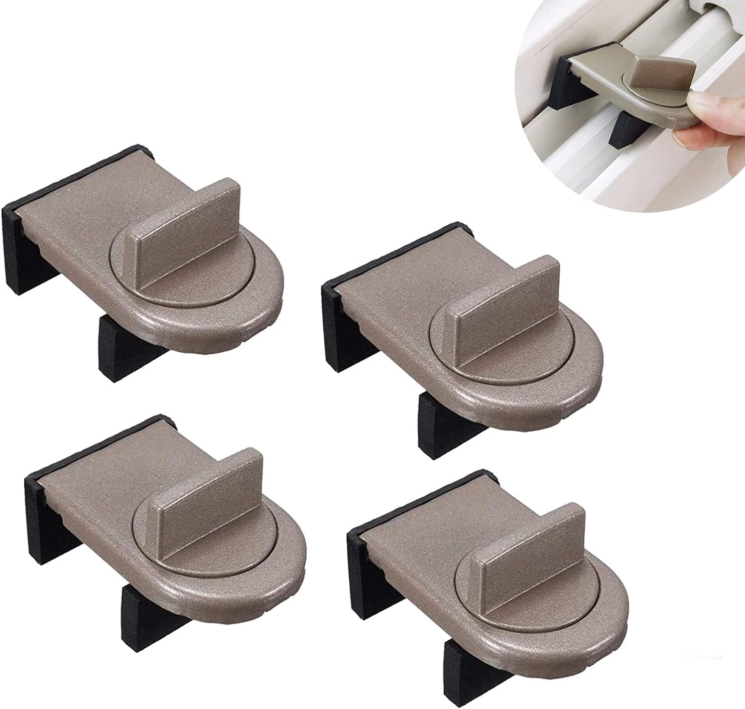 4 Pack Adjustable Sliding Window Security Lock, Adjustable Sliding Door ...