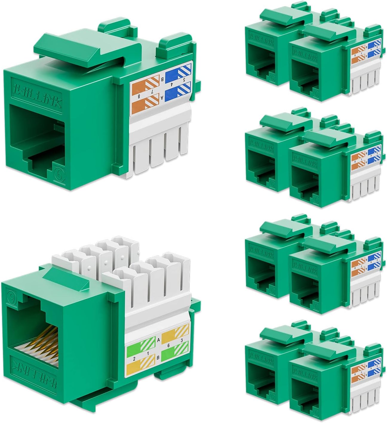 Amazon.com: iwillink 10Gbps Cat6 Keystone Jack 10-Pack, RJ45 Keystone ...