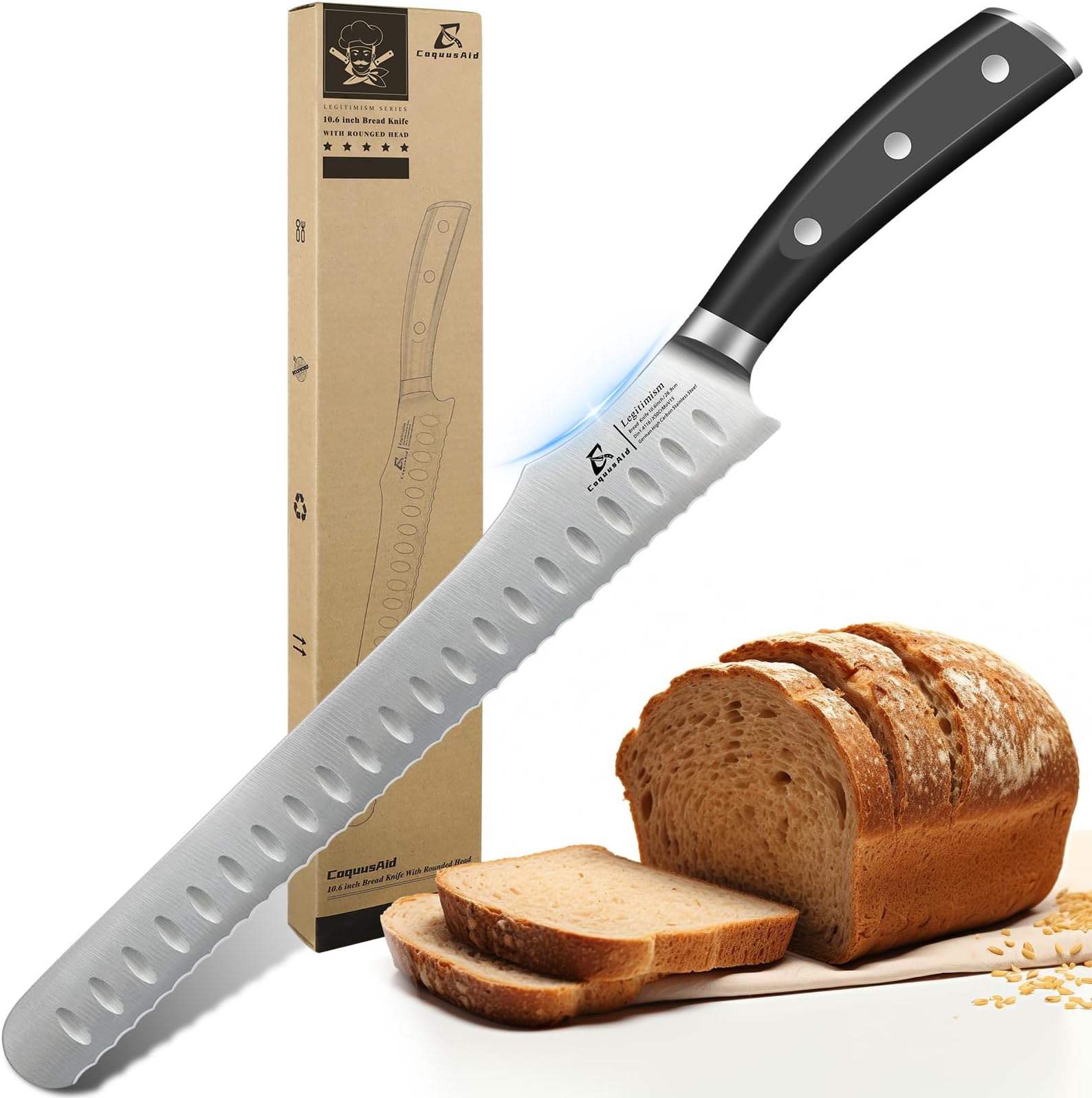 Amazon.com: Mosomboo Bamboo Bread Slicer for Homemade Bread with ...
