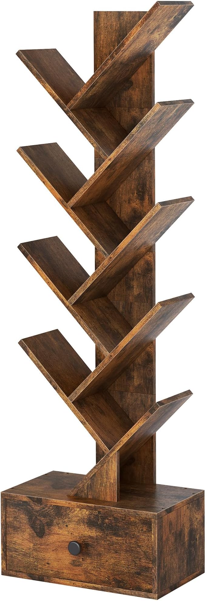 Amazon.com: Tatoonly Tree Bookshelf - 8 Shelf Retro Floor Standing ...