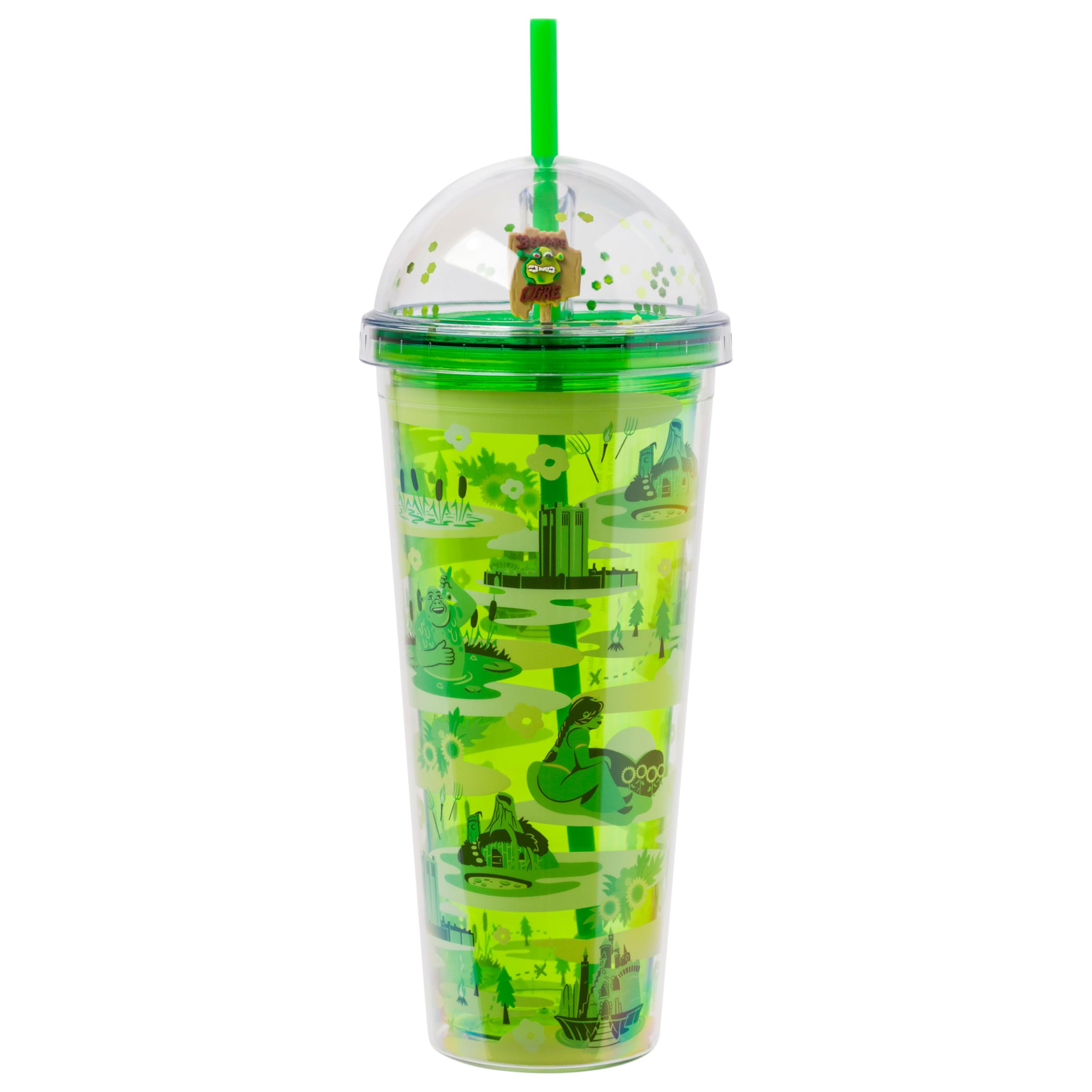 Amazon.com: Silver Buffalo Shrek Swamp Beware Ogre Dome Glitter Top ...