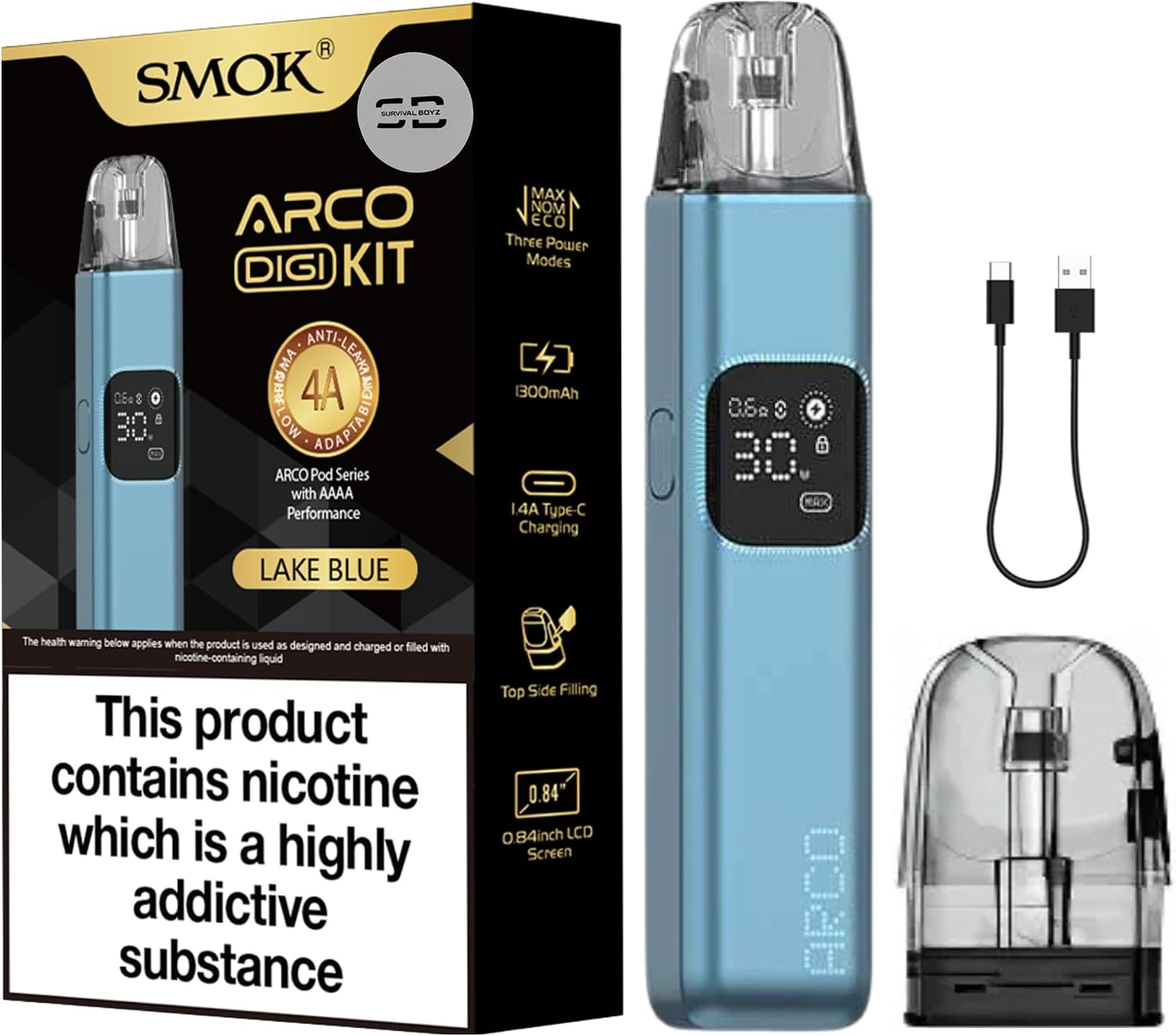 Smok Arco Digi Vape Kit [Lake Blue] - Available in 6 colours - 2A Fast ...