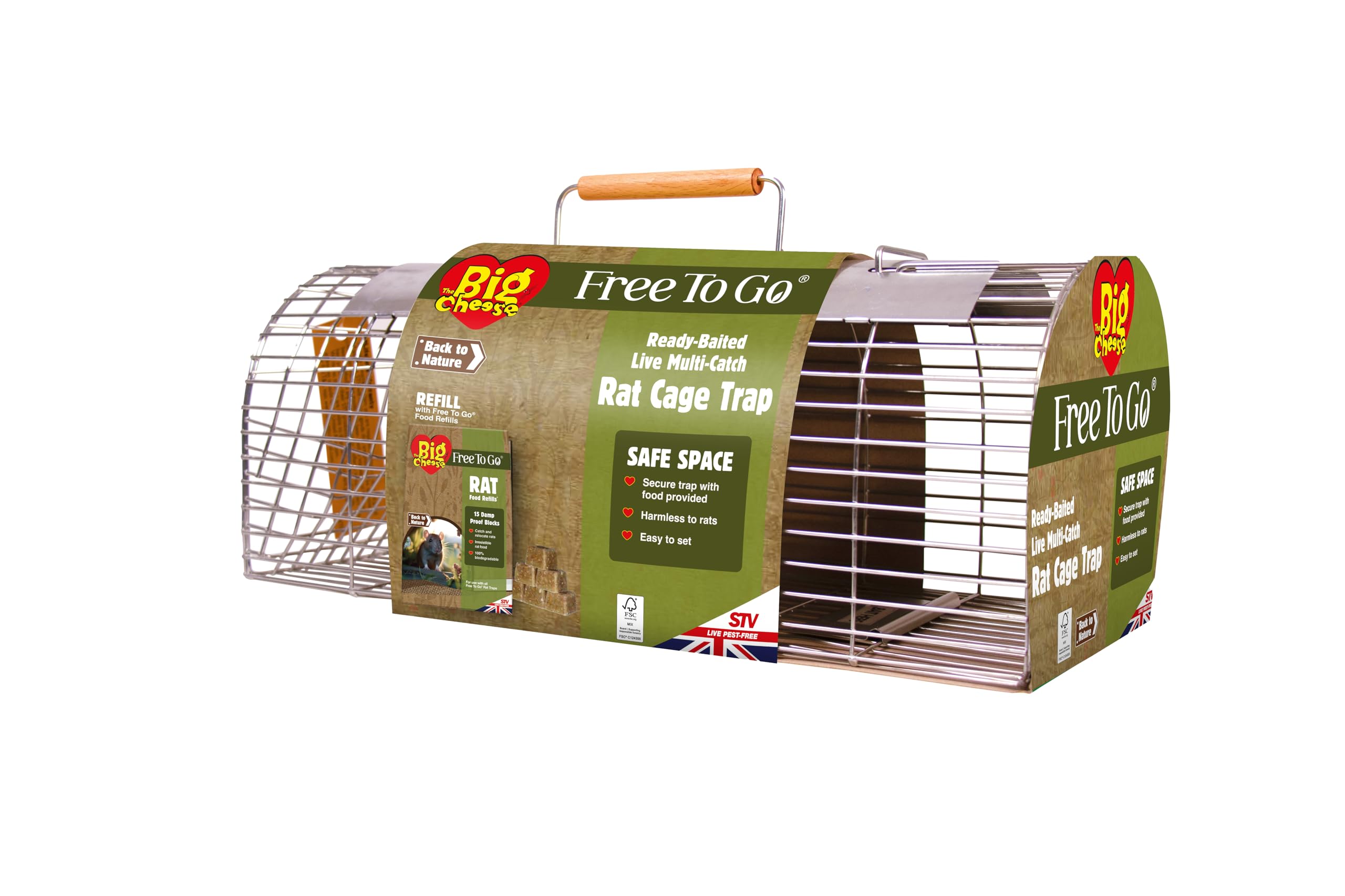 The Big Cheese Ready-Baited Multi-Catch Rat Cage Trap Poison-Free ...