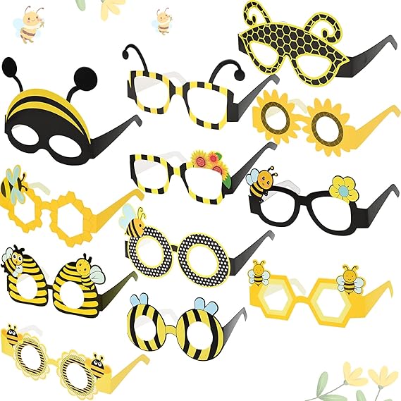 Amazon.com: Matiniy 24 Pcs Bee Eyeglasses Paper Bumble Bee Glasses ...