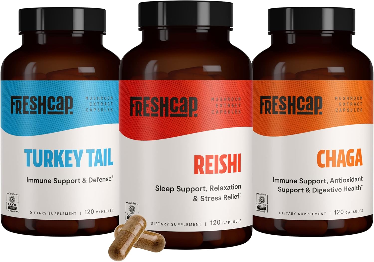 Amazon.com: FreshCap Immune Defenders Bundle (Reishi Capsules, Turkey ...