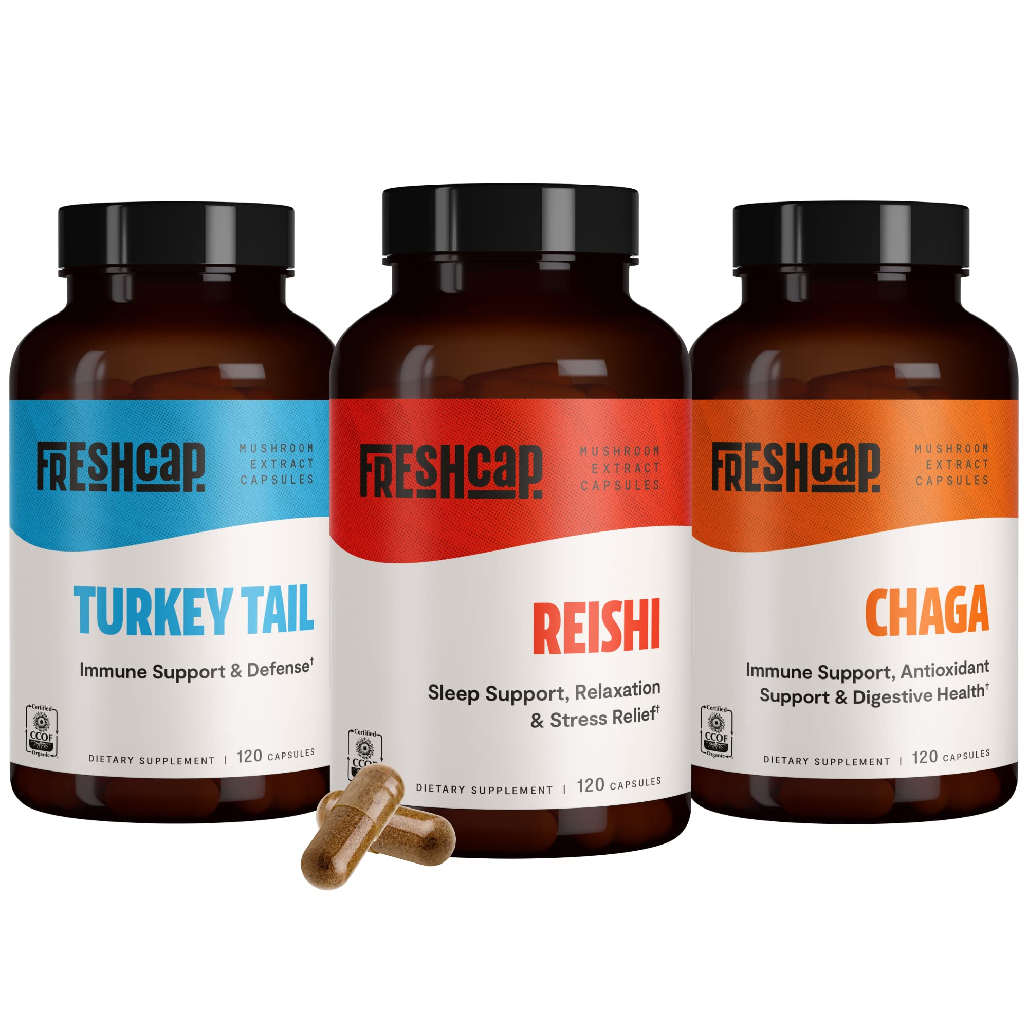 Amazon.com: FreshCap Immune Defenders Bundle (Reishi Capsules, Turkey ...