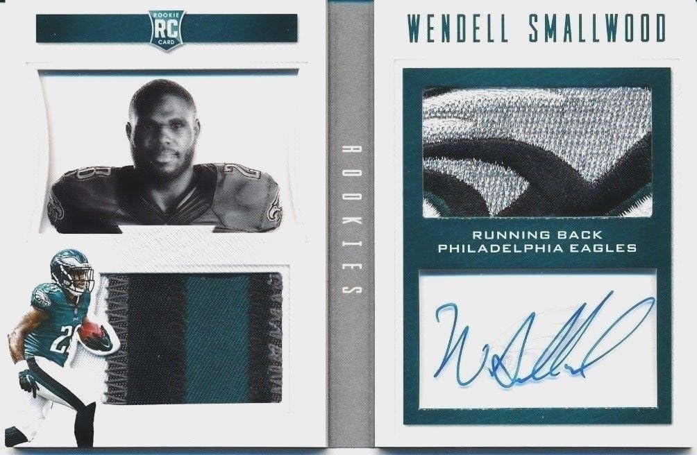 2016 Playbook Wendell Smallwood "3/10" RC Rookie Auto Eagles 2x Logo ...