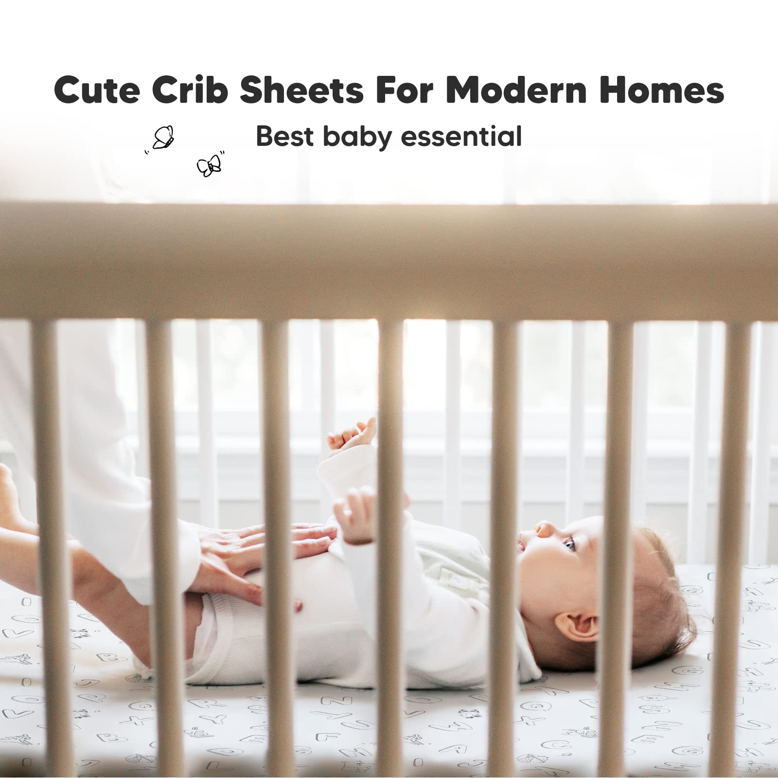 2-Pack Organic Crib Sheets for Boys, Girls - Jersey Fitted Crib Sheet ...