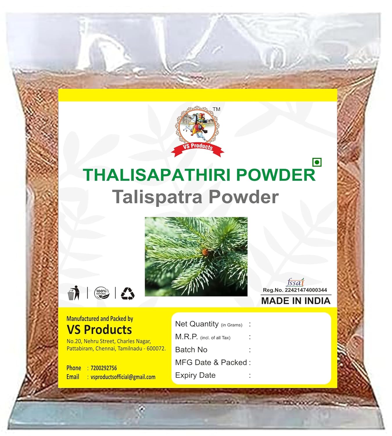 Buy VS Products Thalisapathiri Powder, 150g, Indian Silver Fir, Abies ...
