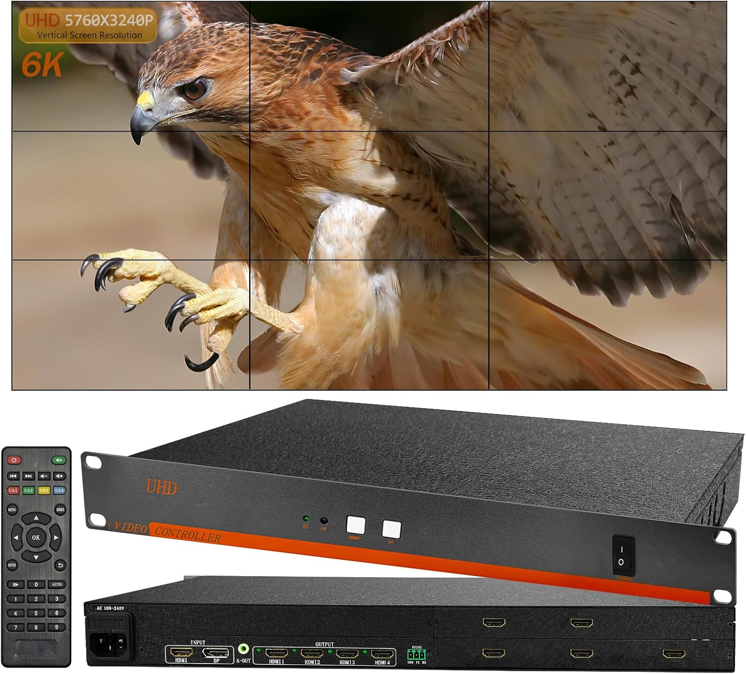 Amazon.com: UHD Video Wall Controller 3x3 4K, Point-to-Point Lossless ...