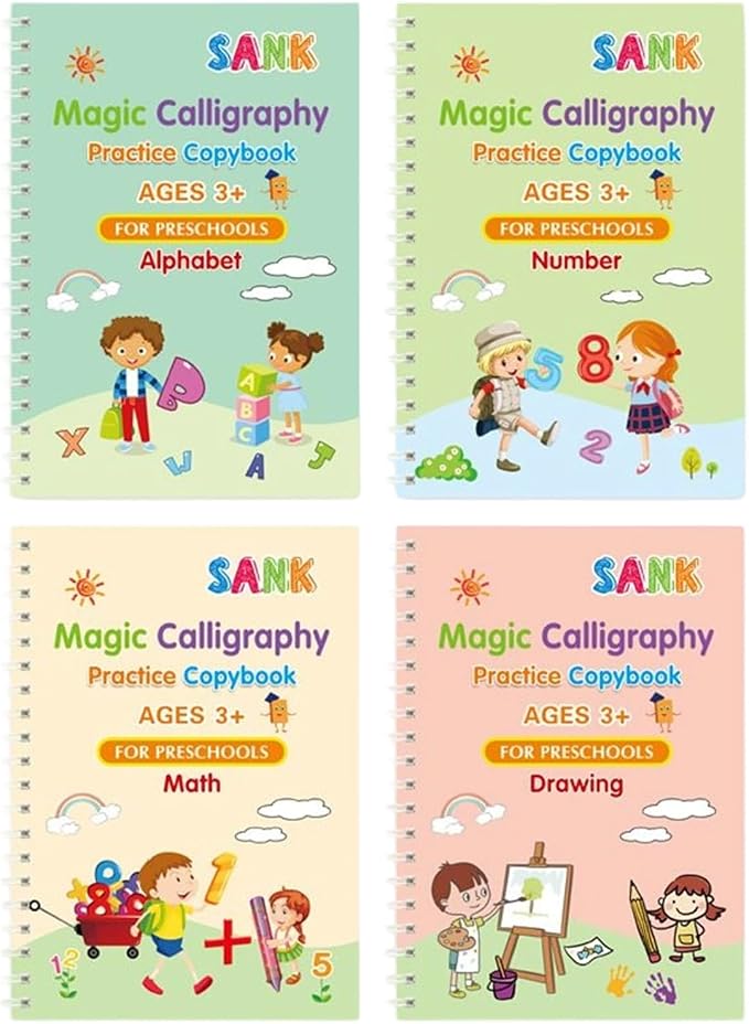 Magic Writing Book for Children with Reusable Grooves, Exercise Book ...