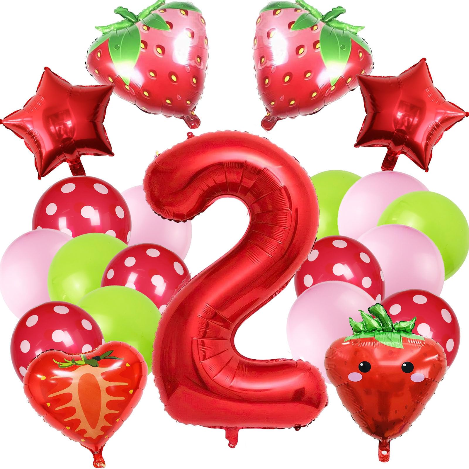 Amazon.com: 21Pcs Strawberry Balloons Fruit Strawberry BallooBirthday ...
