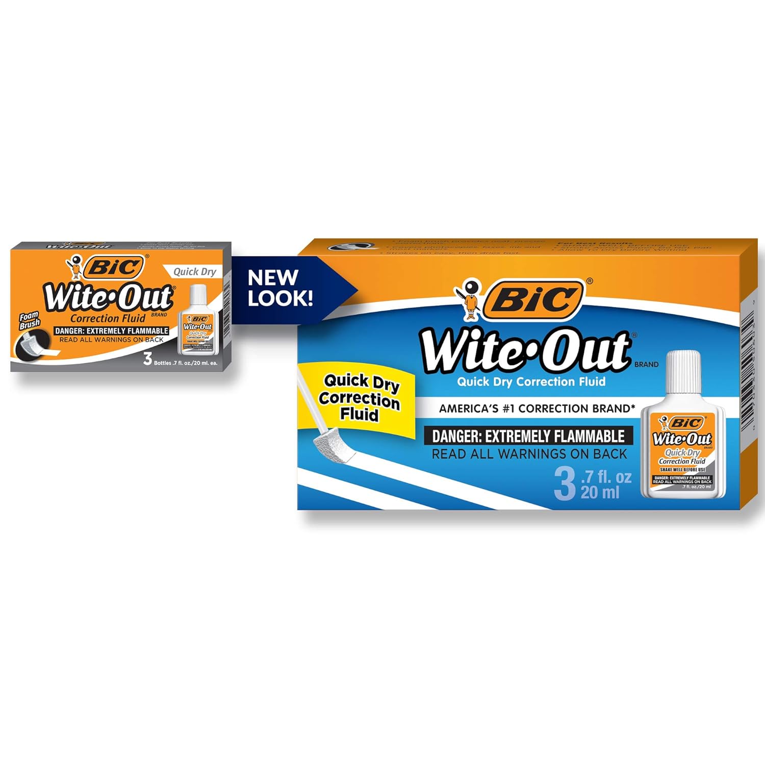 BIC Wite-Out Quick Dry Correction Fluid - 3 Pack (BICWOFQD324) : Amazon.in