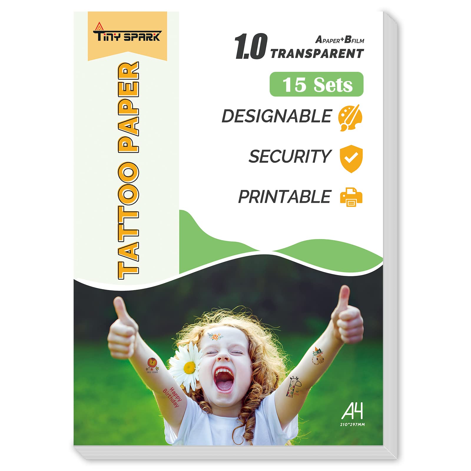 15 Sets A4 Tattoo Transfer Paper Printable Waterproof Temporary Tattoo ...